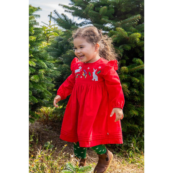Frugi 2 Pack Tights 500067A5grob Green Robin Red - Koast Clothing
