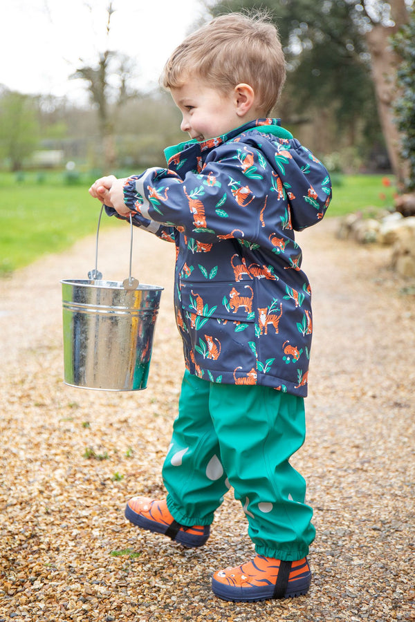 Frugi Puddle Buster Dungaree 500048A4igua Iguana - Koast Clothing