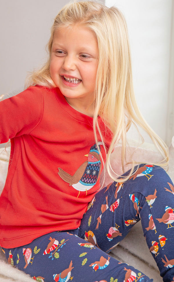 Frugi Libby Leggings Indigo Robins - Koast Clothing